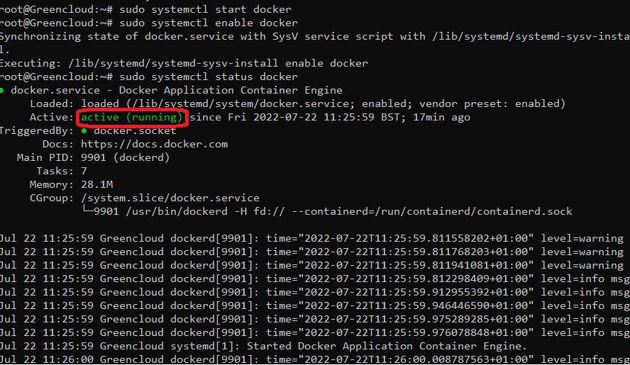 How To Install Docker On Ubuntu 2004 Greencloud Documentation
